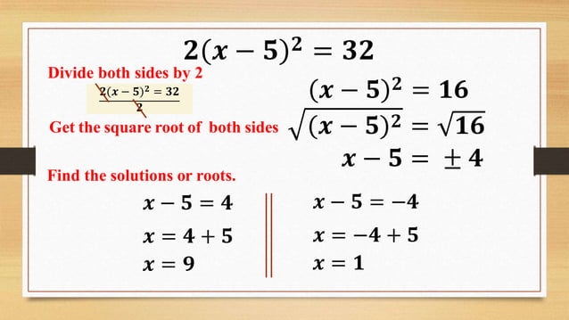 Quadratic Equation by Extracting Square Roots.pptx | Physics | Science