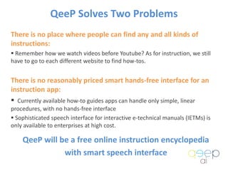 Qeep instruction app with speech interface | PPT