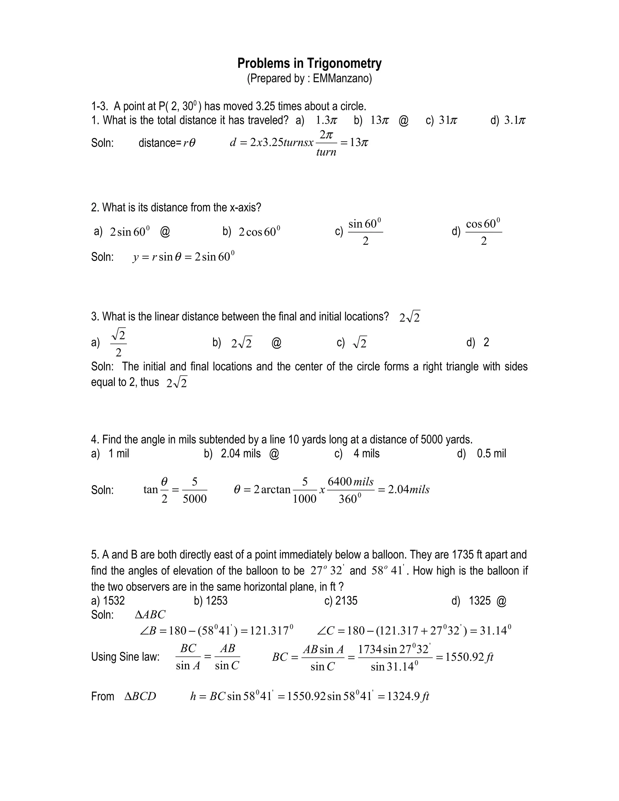 Trigonometry [QEE-R 2012] | DOC