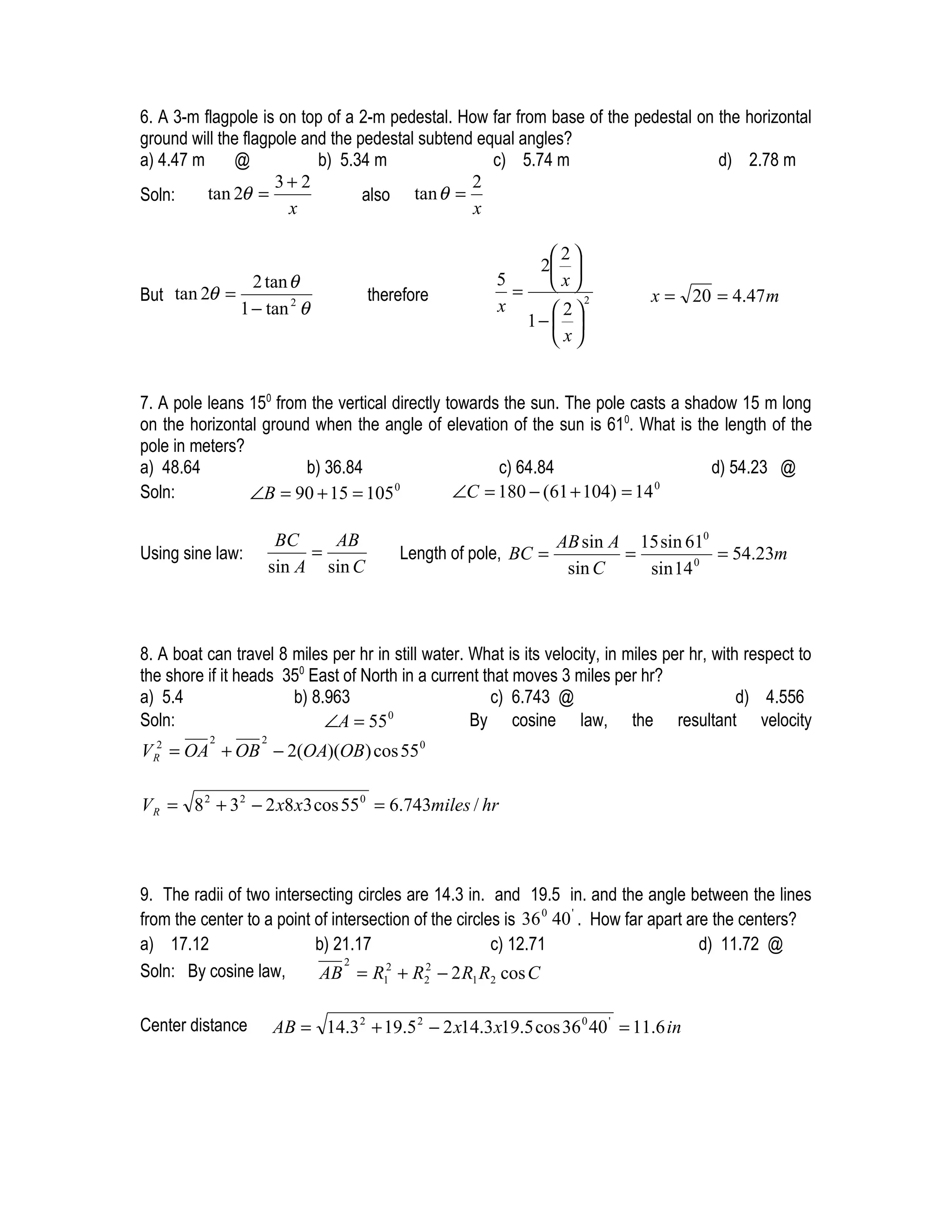 Trigonometry [QEE-R 2012] | DOC