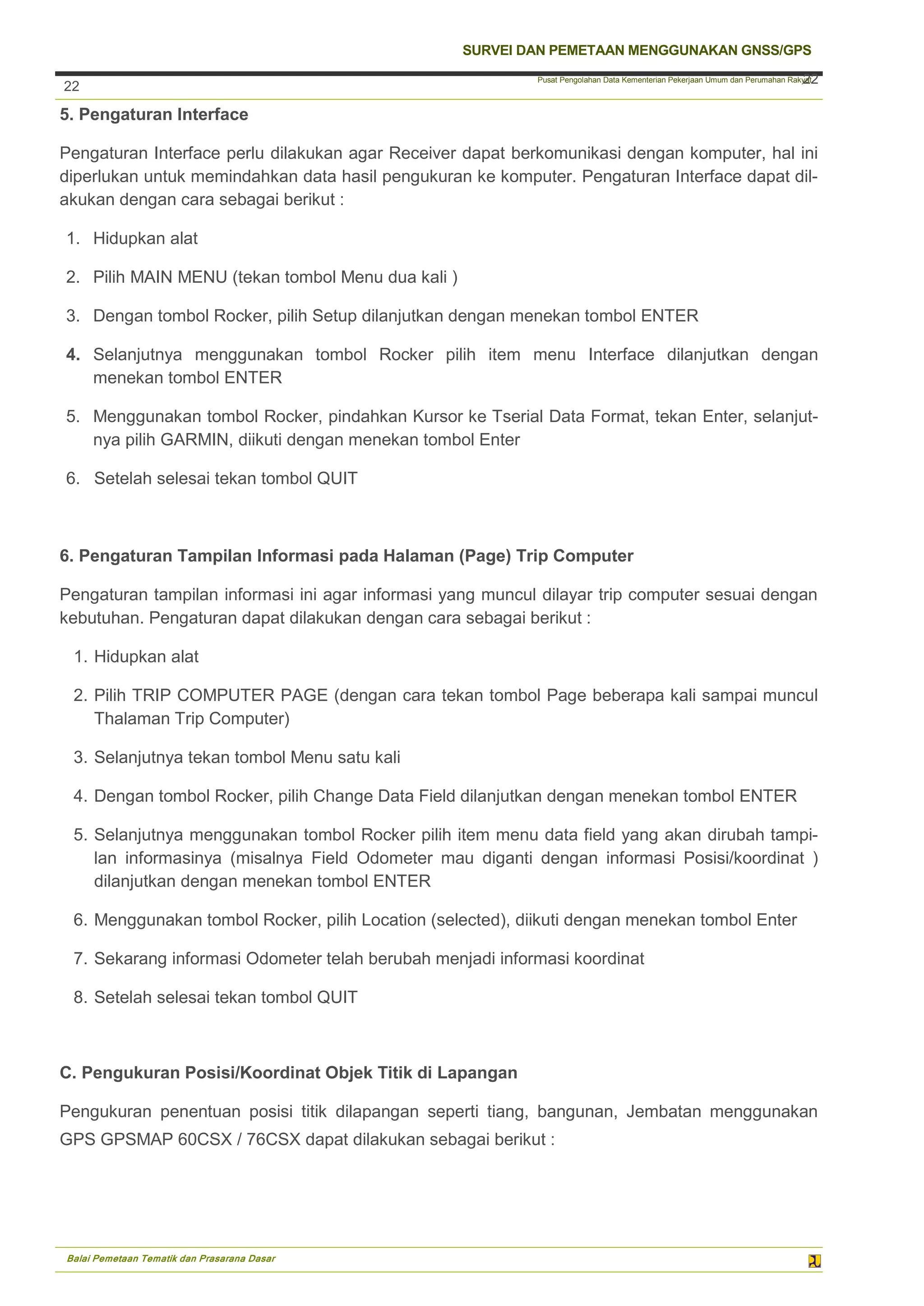 Survei dan Pemetaan Menggunakan GPS | PDF