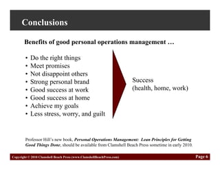 Personal Operations Management | PDF