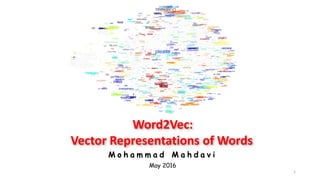 Word2Vec: Vector presentation of words - Mohammad Mahdavi | PPT
