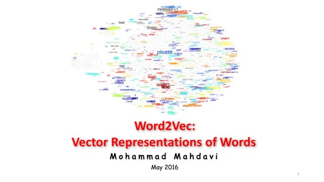 Word2Vec: Vector presentation of words - Mohammad Mahdavi | PPT