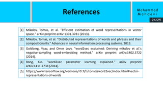 Word2Vec: Vector presentation of words - Mohammad Mahdavi | PPT