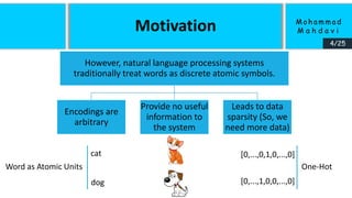 Word2Vec: Vector presentation of words - Mohammad Mahdavi | PPT