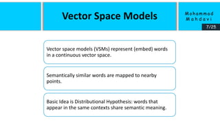 Word2Vec: Vector presentation of words - Mohammad Mahdavi | PPT