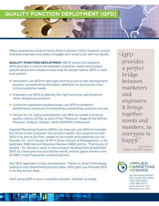 QFD: QUALITY FUNCTION DEPLOYMENT | PDF | Business | Business and Finance