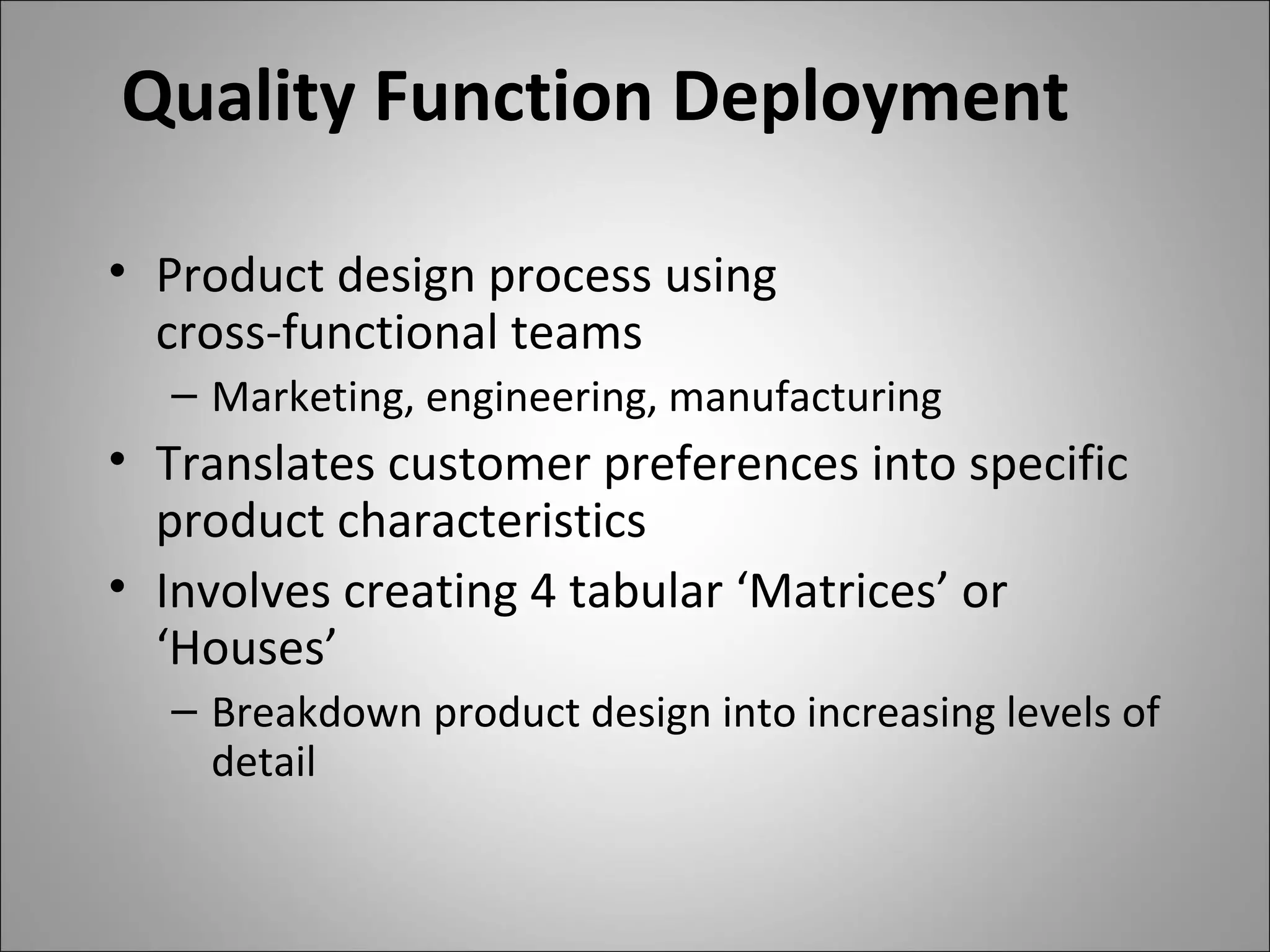 Quality Function Development | PPT
