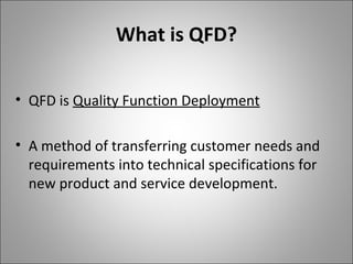 Quality Function Development | PPT