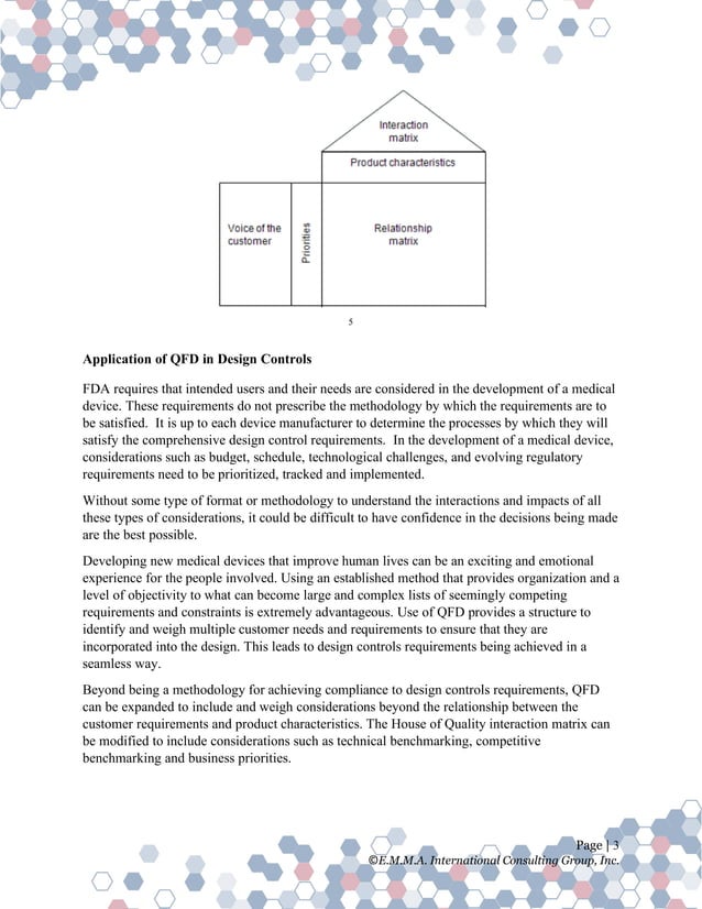Quality Function Deployment (QFD) for Design Controls | PDF