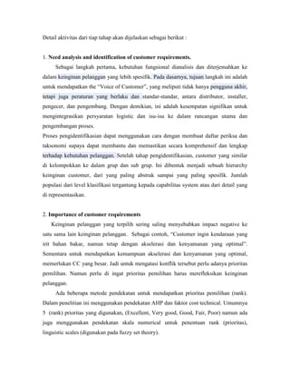 QFD journal review (integrate logistics into system design) | PDF