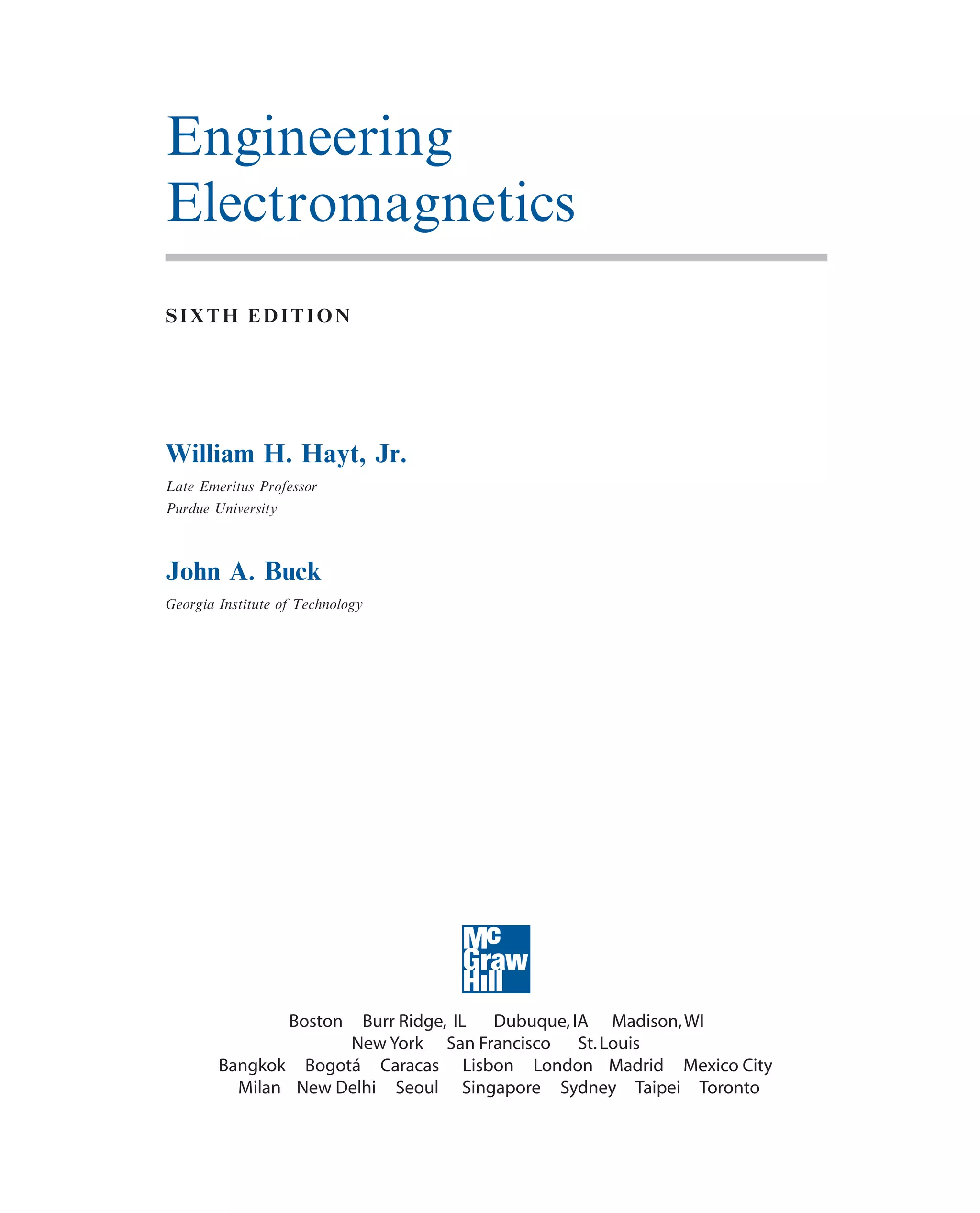 Engineering electromagnetics 6th edition [william h. hayt] | PDF