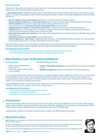 Data Quality in Data Warehouse and Business Intelligence Environments - Discussion Paper | PDF ...