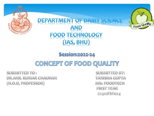concept of food quality | PPTX