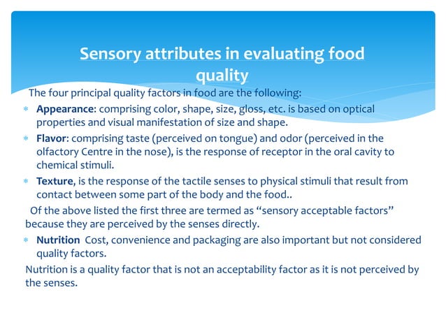 concept of food quality | PPTX