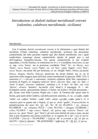 Quartomodulo.introduzione ai dialetti italiani meridionali estremi. | PDF