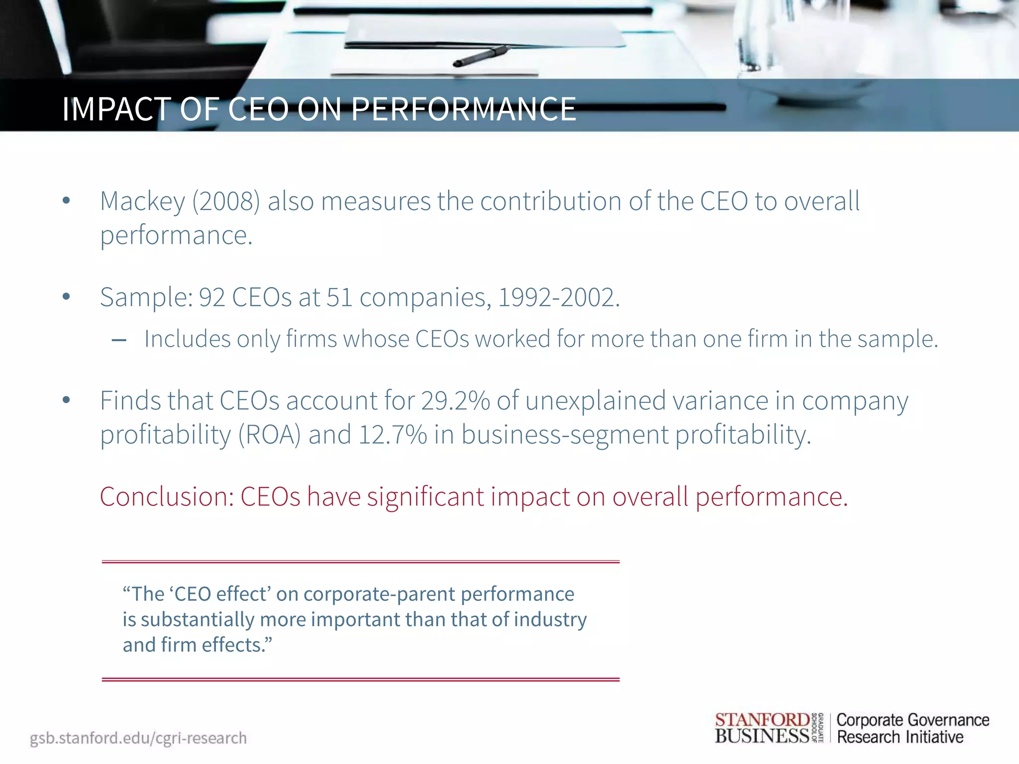 CEO Attributes and Firm Performance | PDF