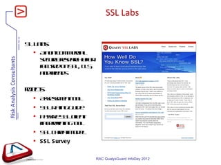 QualysGuard InfoDay 2012 - SSL LABS | PDF
