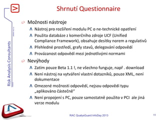 QualysGuard InfoDay 2013 - Qualys Questionnaire | PPTX
