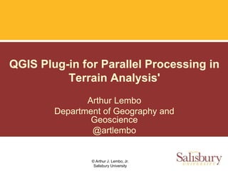QGIS plugin for parallel processing in terrain analysis | PDF