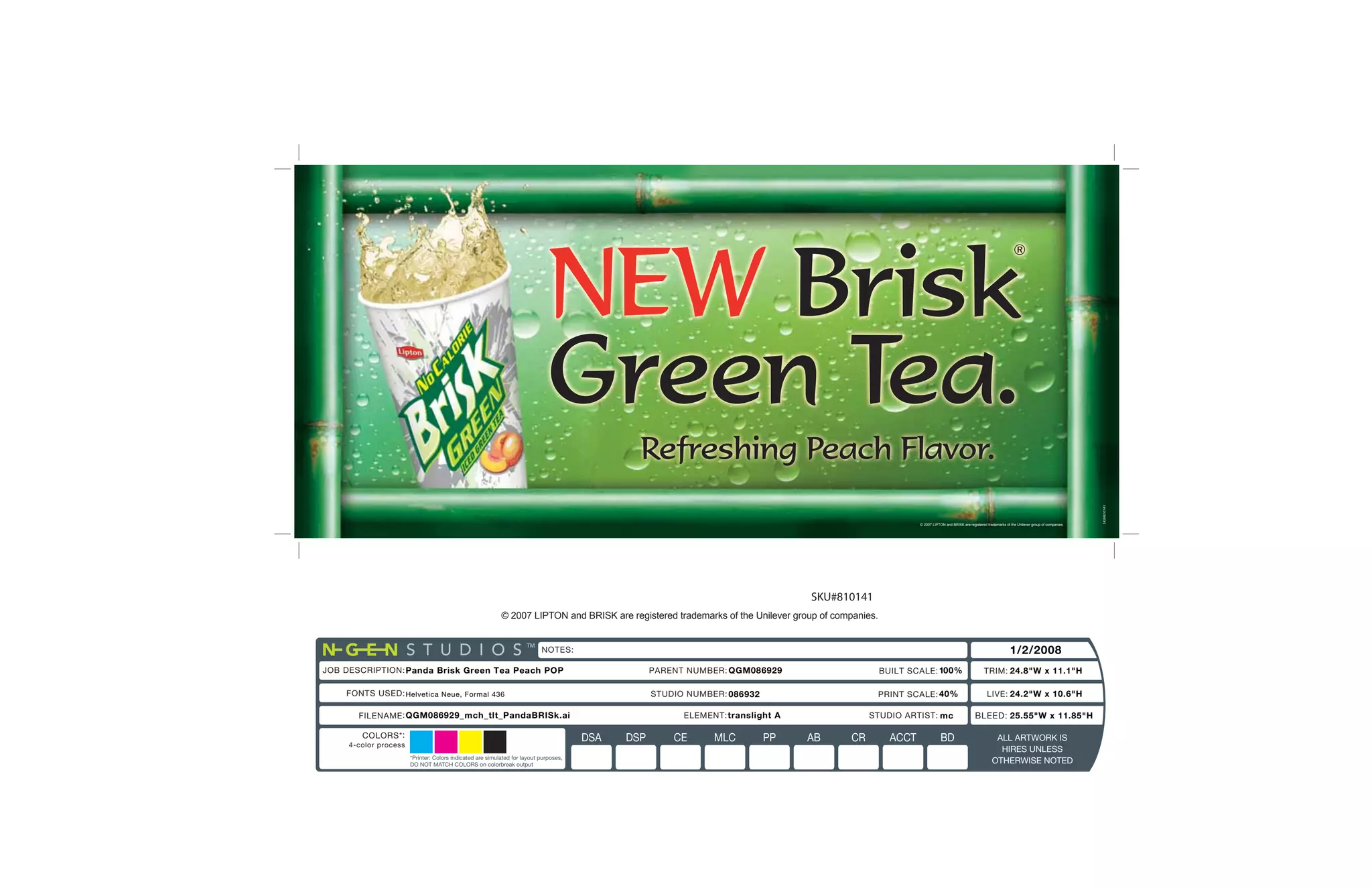 Panda Express Brisk Green Tea Launch POP | PDF