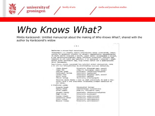 Counter Screens, Dr. Dana mustata, University of Groningen | PPT