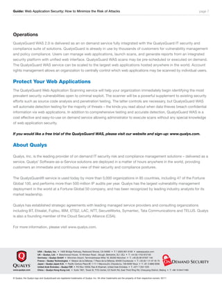 Web Application Security Guide by Qualys 2011 | PDF
