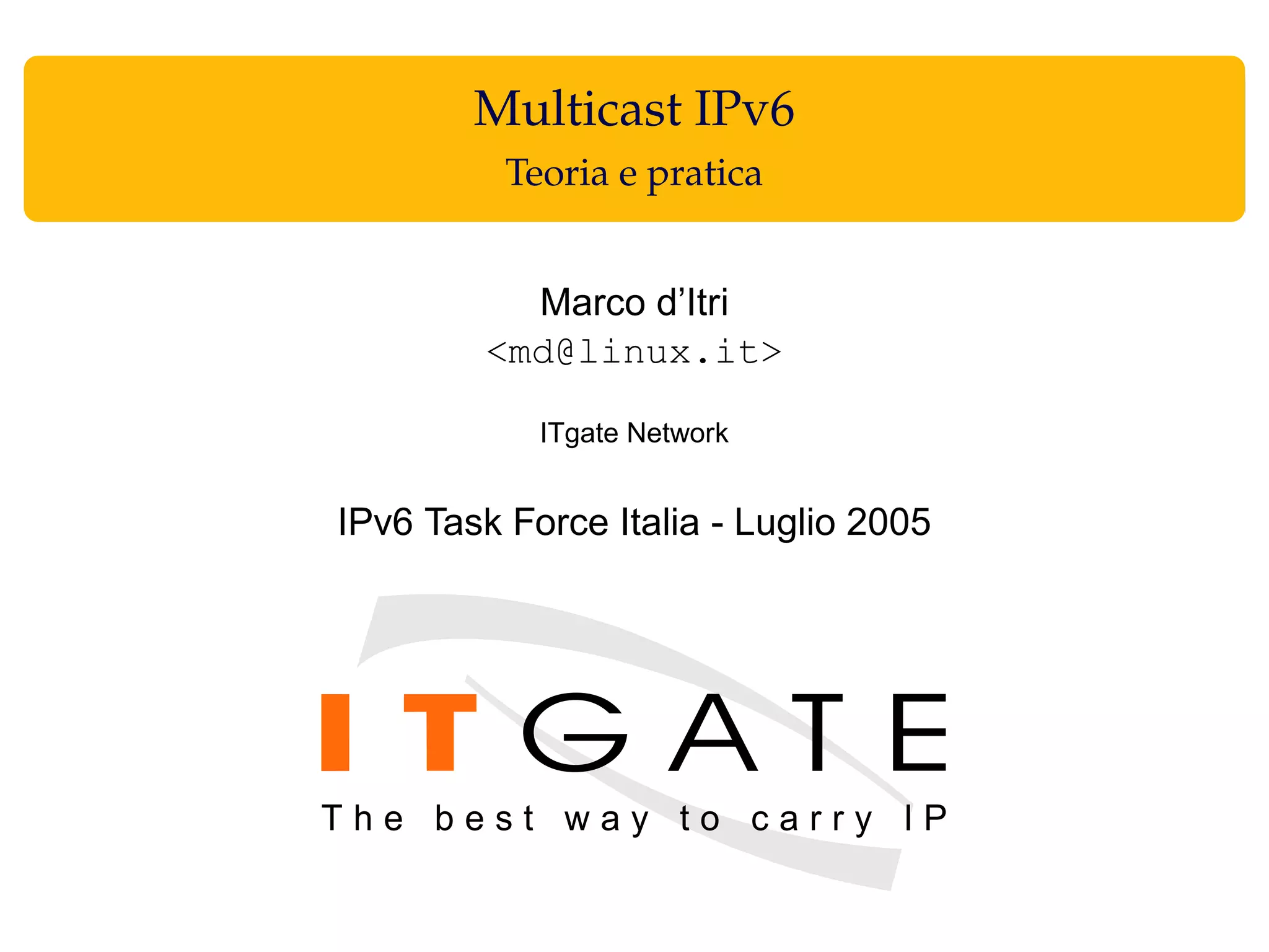Multicast IPv6 | PPT
