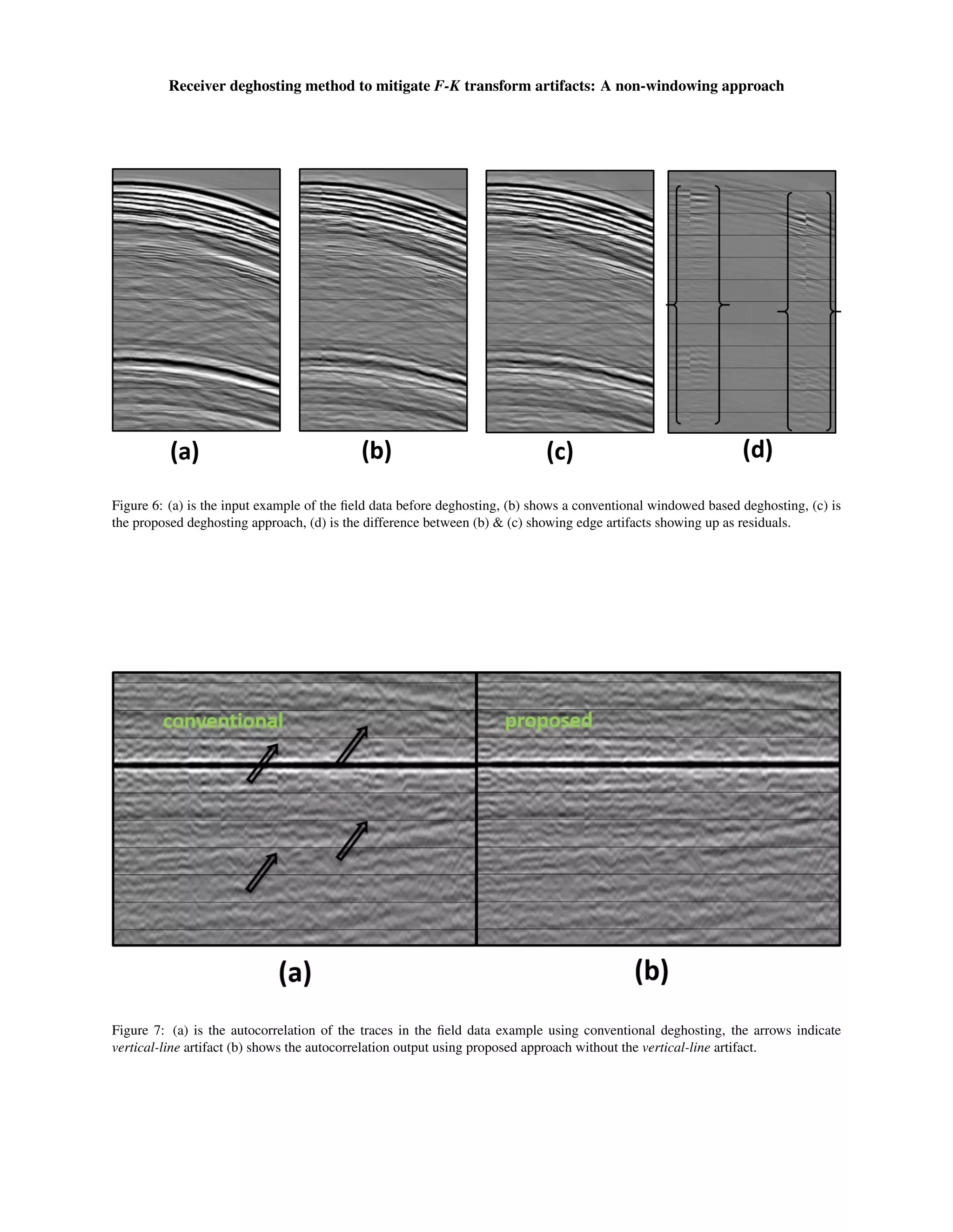 Receiver deghosting method to mitigate F-­K transform artifacts: A non-­windowing approach | PDF
