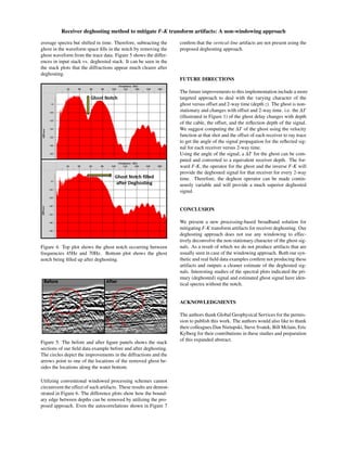 Receiver deghosting method to mitigate F-­K transform artifacts: A non-­windowing approach | PDF