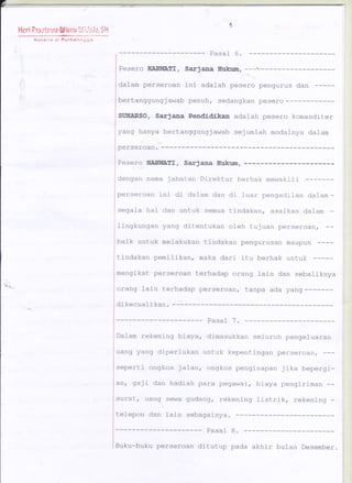 Akte Notaris CV MAFAZA JAYA | PDF