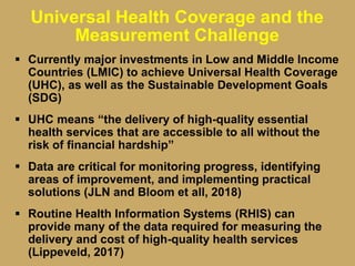 Part I-Achieving Universal Health Coverage: The Role of Routine Health ...