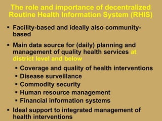 Part I-Achieving Universal Health Coverage: The Role of Routine Health Information | PPTX