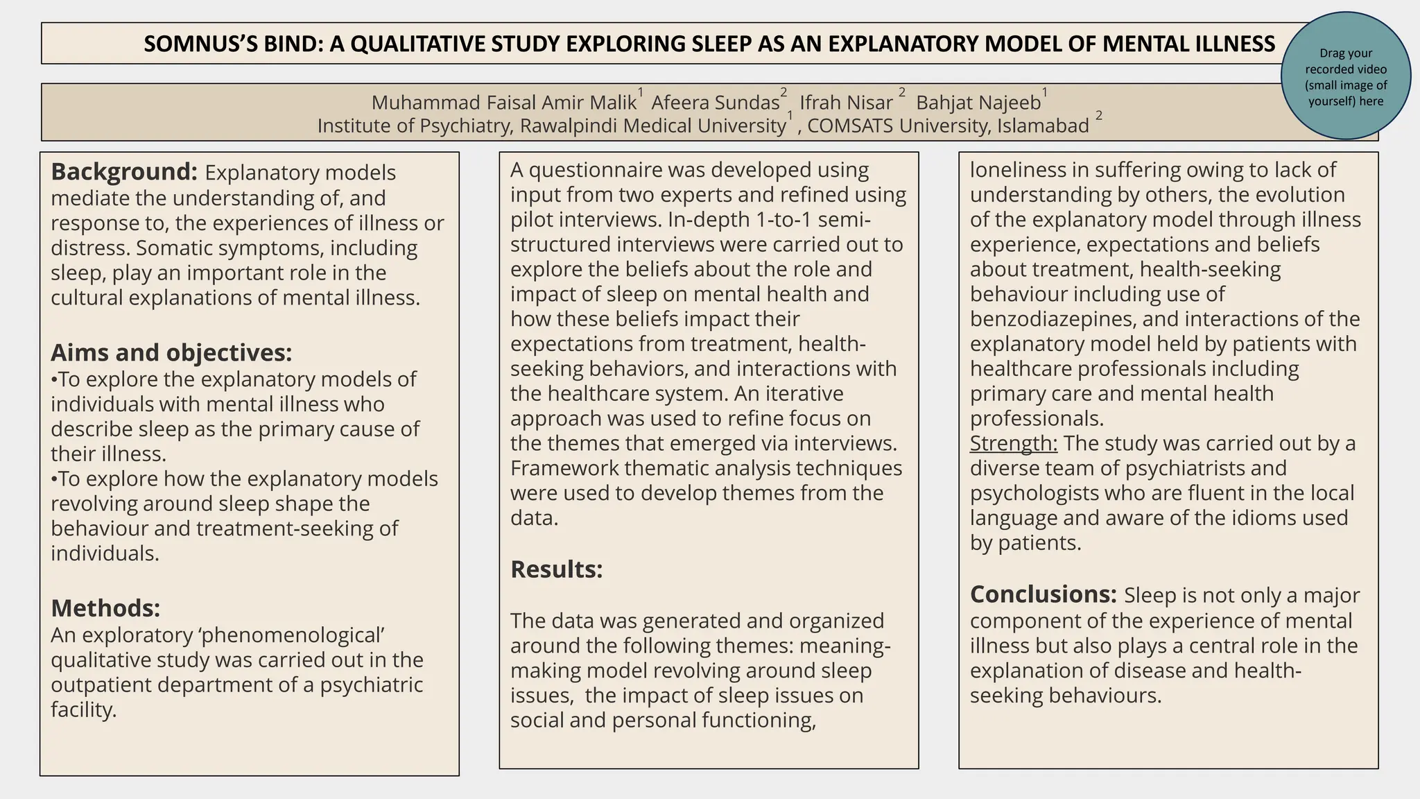 QHRN Presentation: Somnus bind: Explanatory model of mental illness | PDF