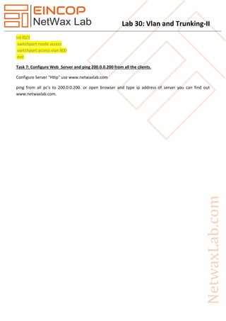 Eincop Netwax Lab: Vlan and Trunking ii | PDF | Computer Networking | Computing