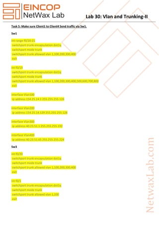 Eincop Netwax Lab: Vlan and Trunking ii | PDF | Computer Networking | Computing