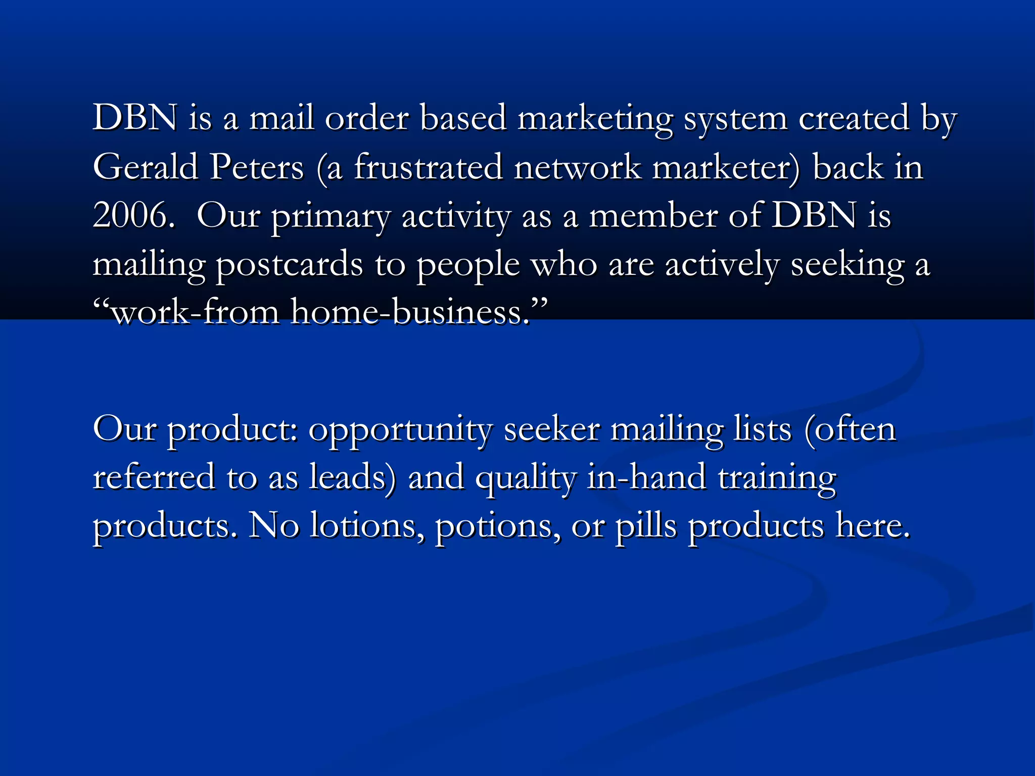 Downline Building Network Overview & Compensation Plan | PPT