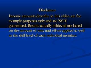 Downline Building Network Overview & Compensation Plan | PPT