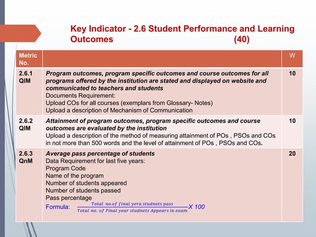QUALITY INDICATOR FRAMEWORK (QIF) | PPTX