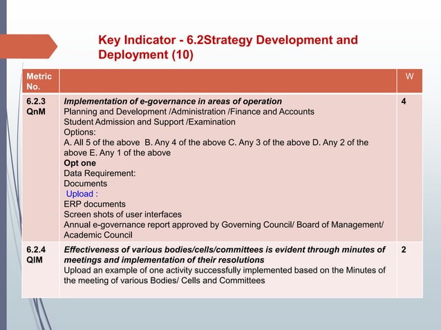 QUALITY INDICATOR FRAMEWORK (QIF) | PPTX