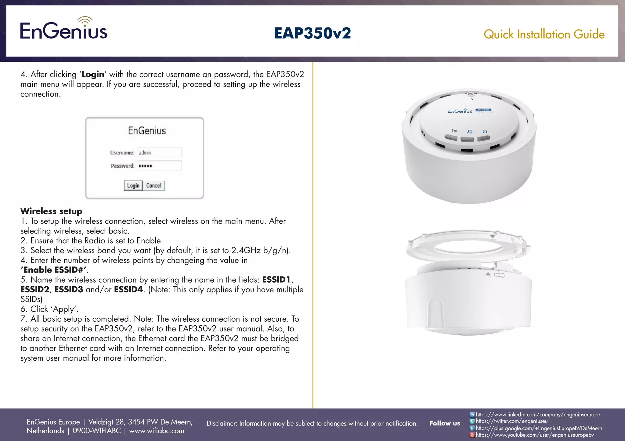 Quick Installation Guide EAP350v2 English | PDF | Computer Networking ...