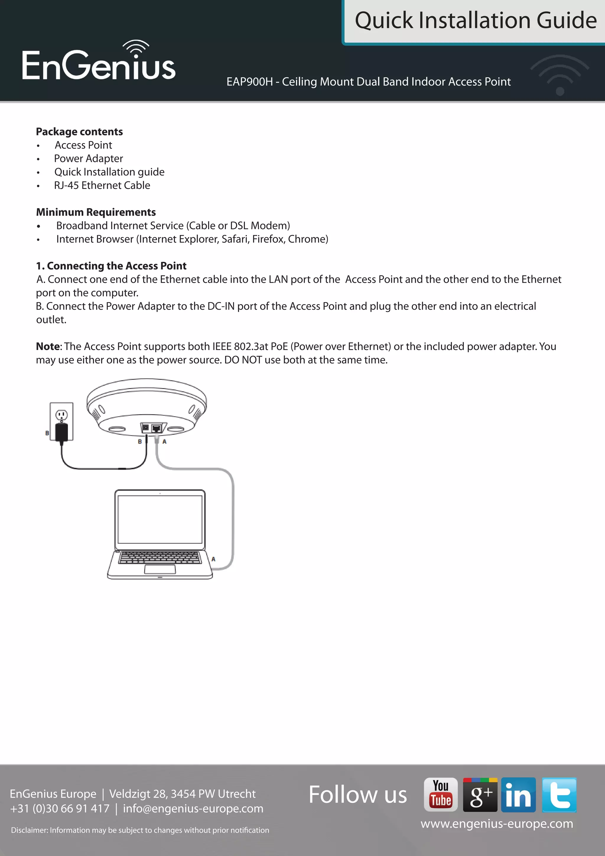 Quick Installation Guide EnGenius EAP900H | PPT