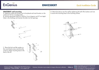 Quick Installation Guide ENH220EXT English | PPT