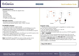 Quick Installation Guide ENS500 Dutch | PPT