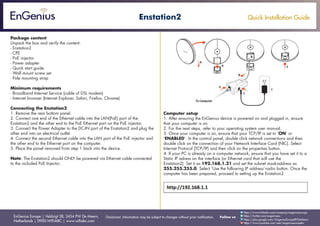 Quick Installation Guide EnStation2 English | PPT