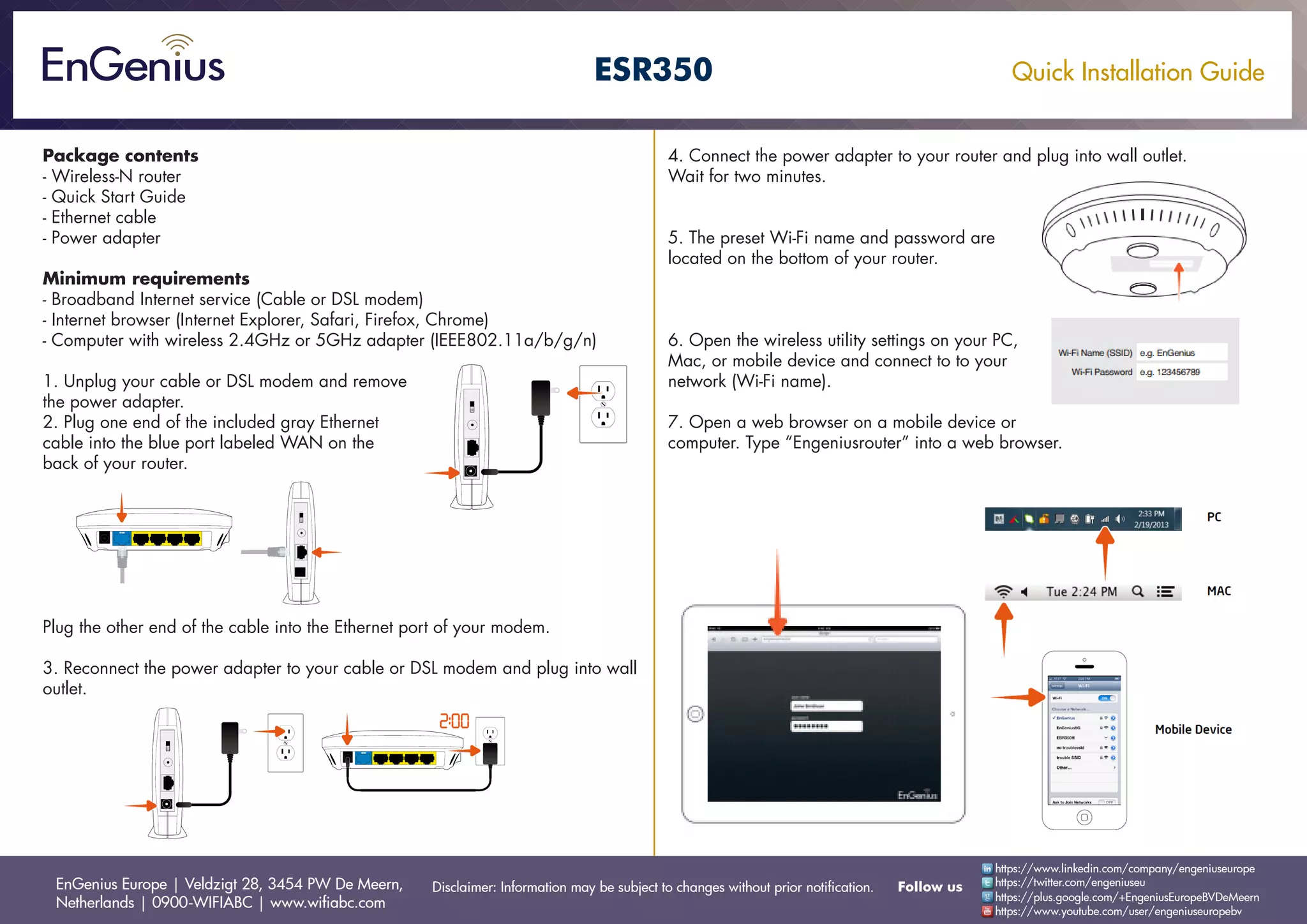 Quick Installation Guide ESR350 English | PPT