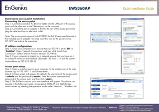 Quick Installation Guide EWS360AP English | PDF