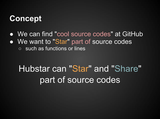 Qiita 2day hackathon - HubStar - | PPT