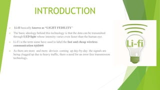 LIFI TECHNOLOGY | PPTX | Computer Networking | Computing